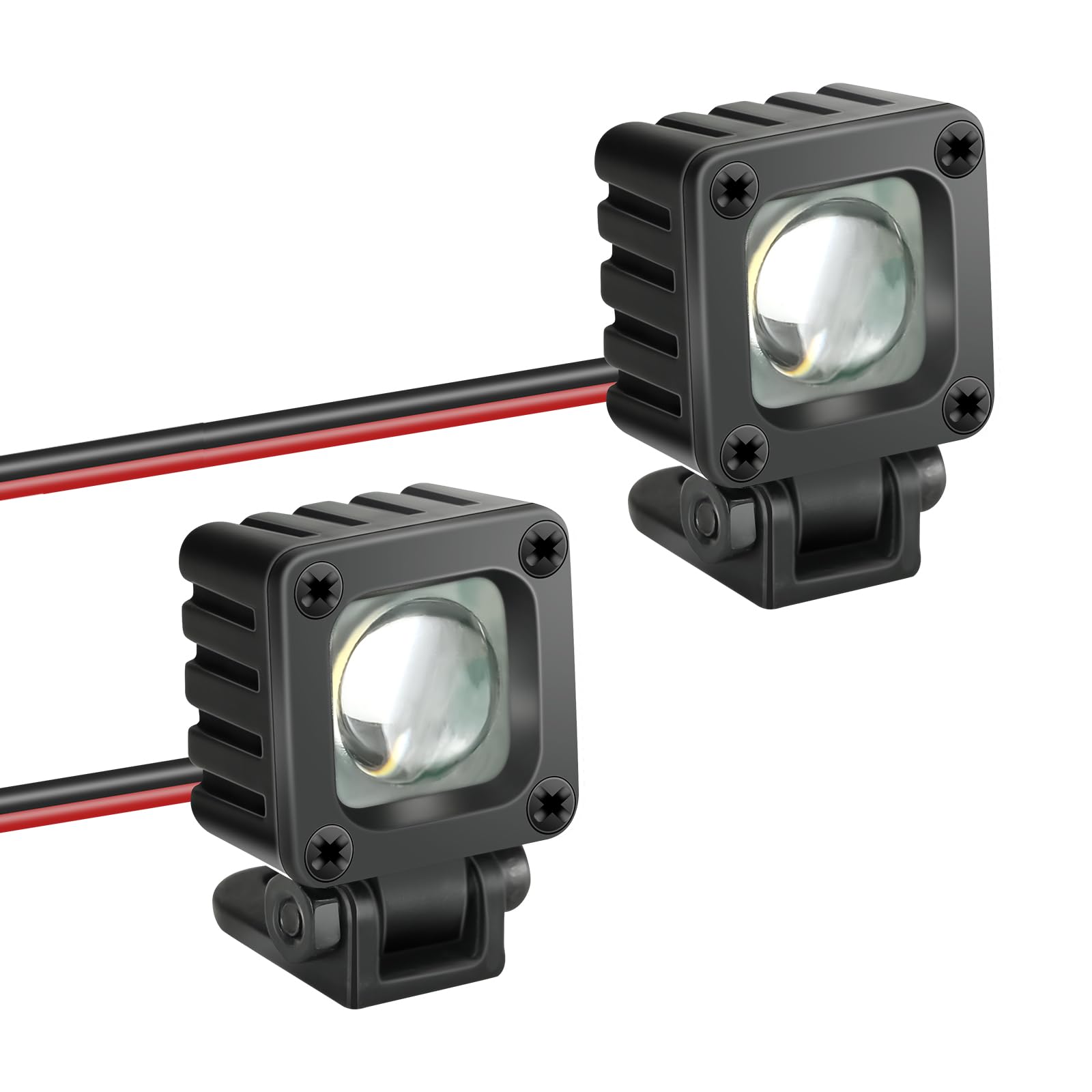 Amazon.com: RC Light Bar Metal Housing Rectangular Lens Spotlight 2PCS ...