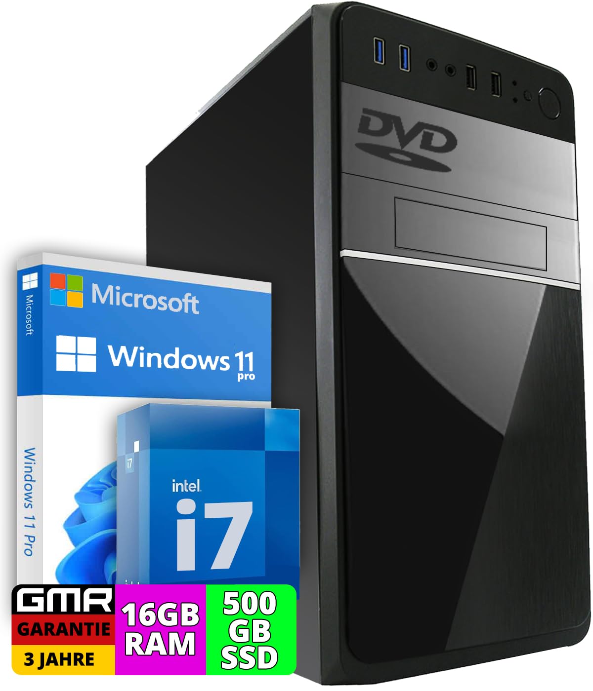 GMR Office Desktop-PC | Intel i7 - Business Office Multimedia Computer ...