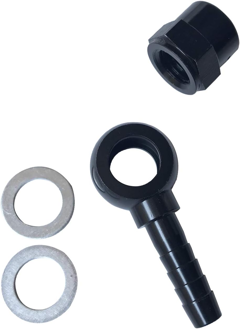 AC PERFORMANCE Black Aluminum Fuel Banjo Adapter - M12 12mm Banjo to ...