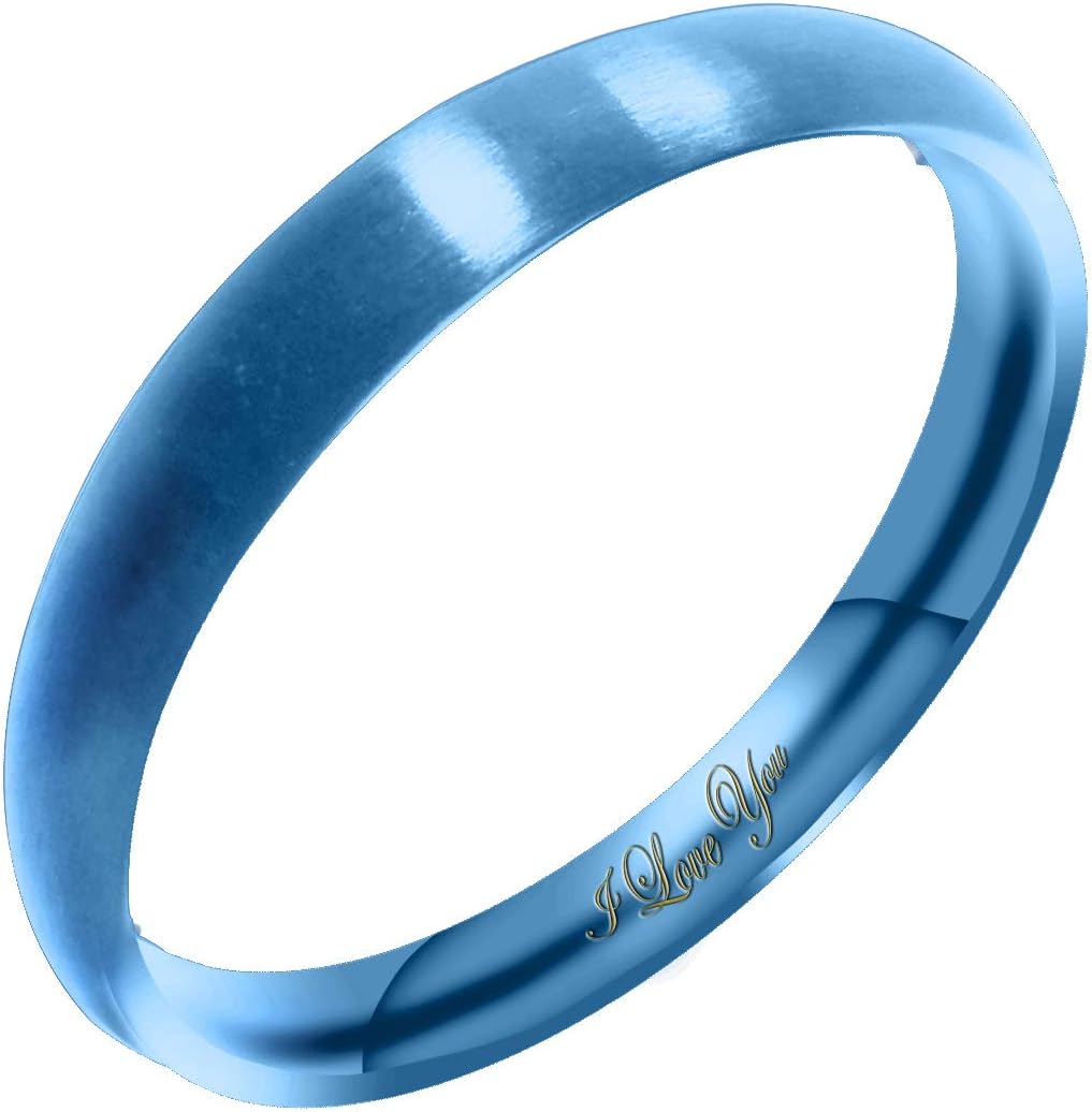 Amazon.com: Everstone Women's Matte & Brushed 3MM Dome Promise Ring Wedding Bands Titanium Ring ...