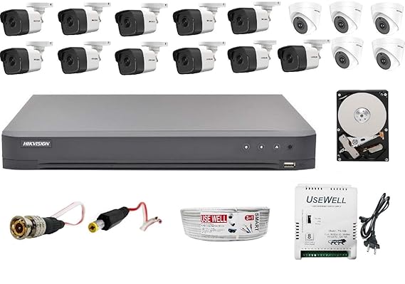 Buy HIKVISION Ultra HD 5MP Cameras Combo KIT 16CH DVR with 2 SATA+ 11 ...