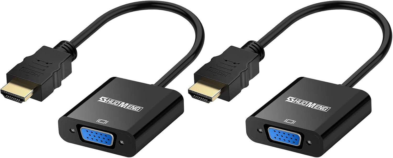 Amazon.com: Shuomeng HDMI to VGA Adapter, Gold-Plated HDMI to VGA ...