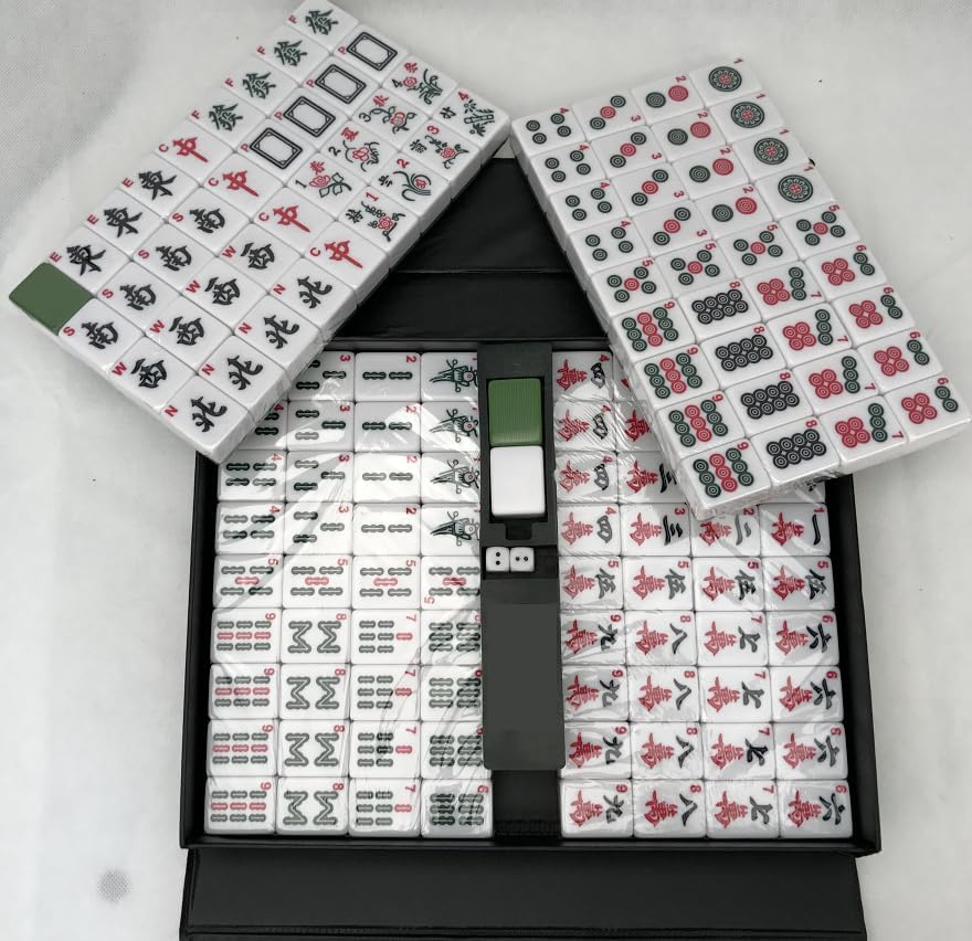 Large 36MM Chinese Mahjong Set 144Pc Mahjong Tile Set English ...