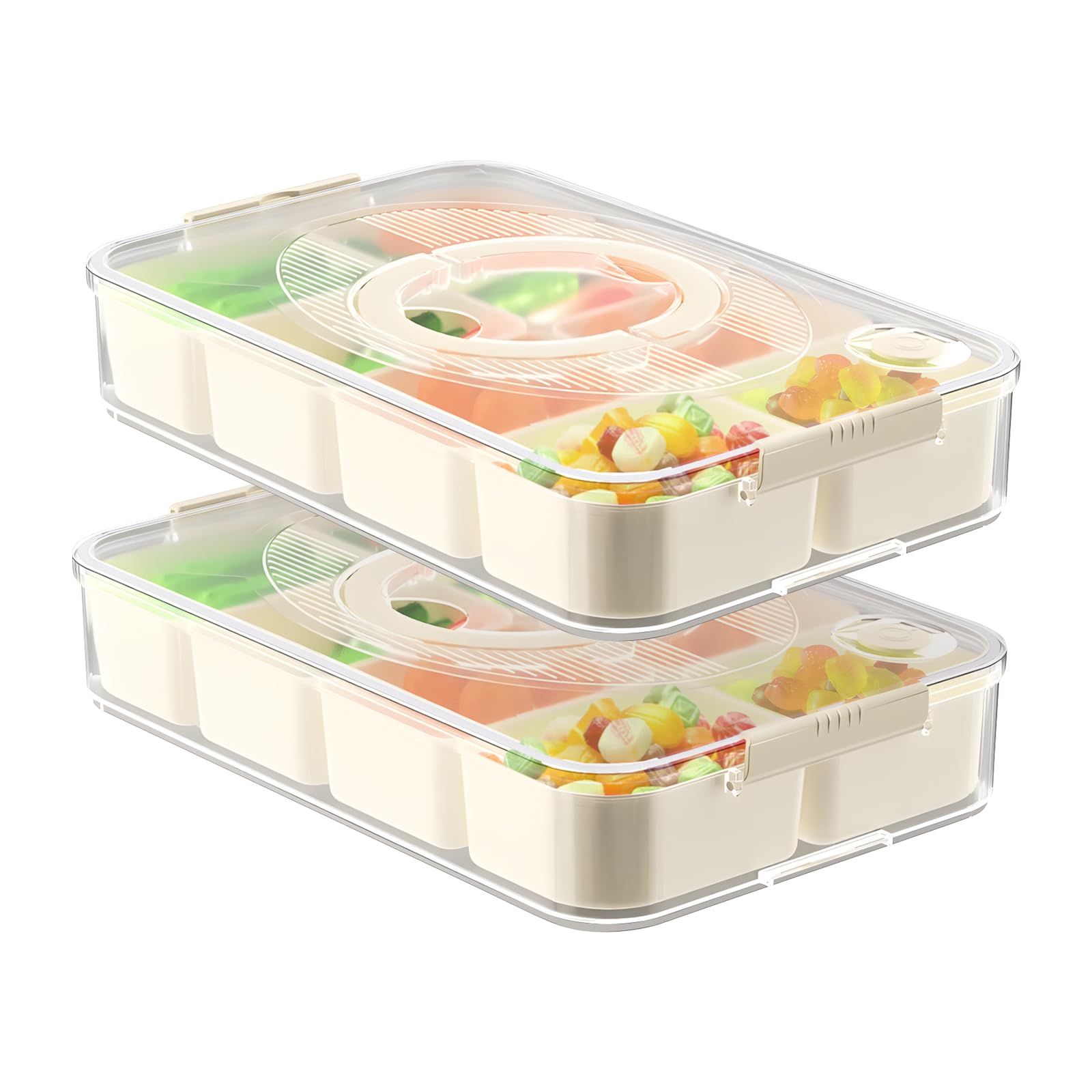 Snapklik.com : JACYUIG 2 Pack Divided Serving Trays