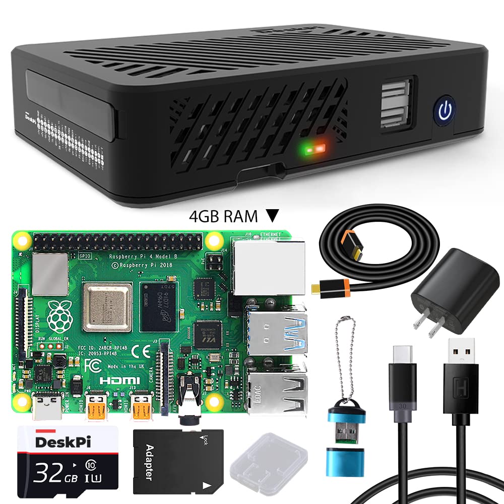 Buy GeeekPi Raspberry Pi 4 Model B 4GB RAM Board and DeskPi Lite Raspberry Pi 4 Case with Power ...