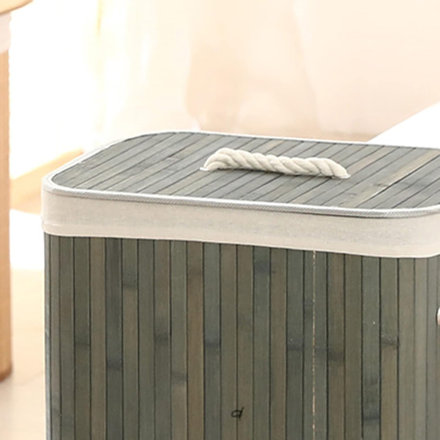 Amazon.com: Bamboo Laundry Hamper, Large Clothes Storage Basket with ...