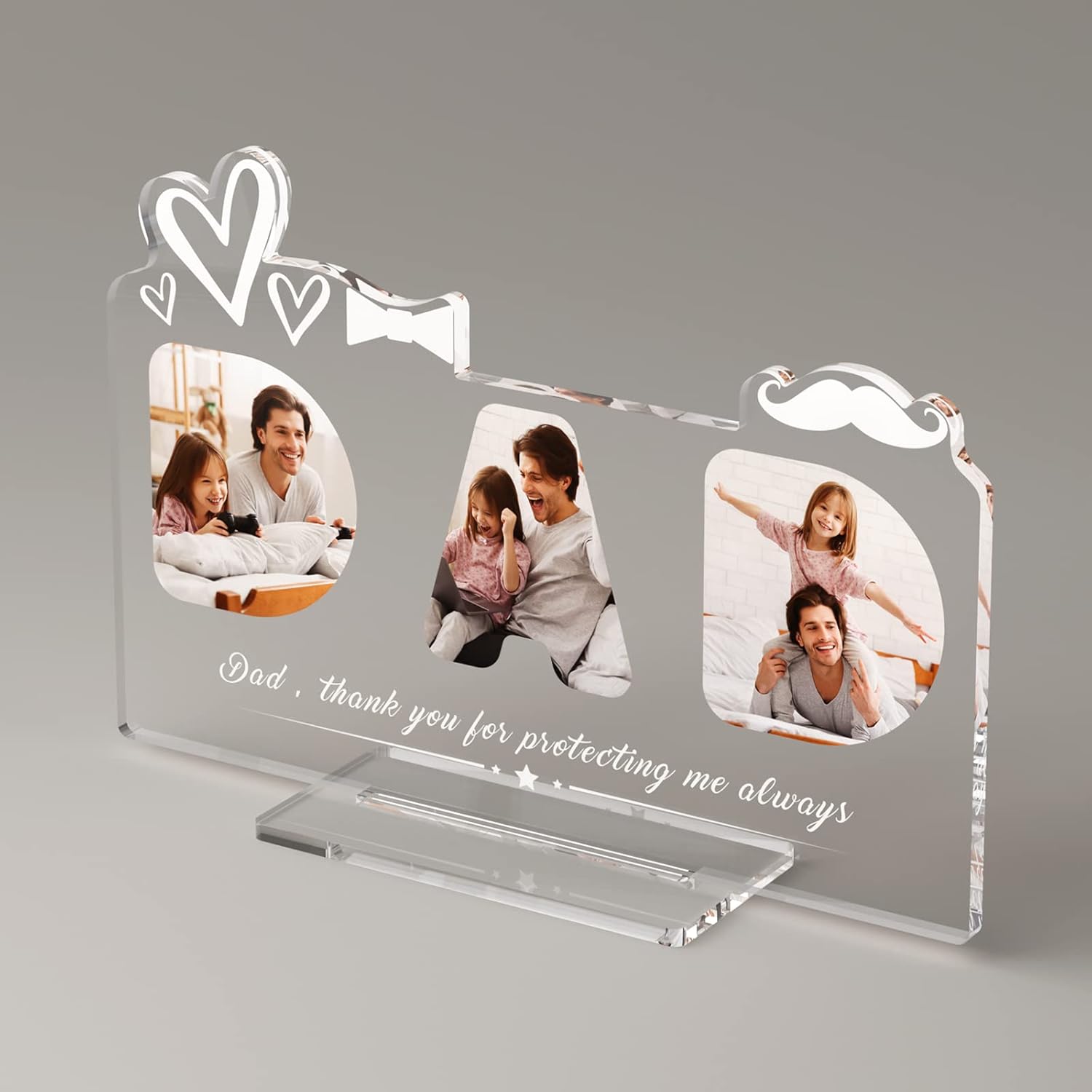 Bemaystar Dad Gifts for Father Personalized - Custom Picture Acrylic ...