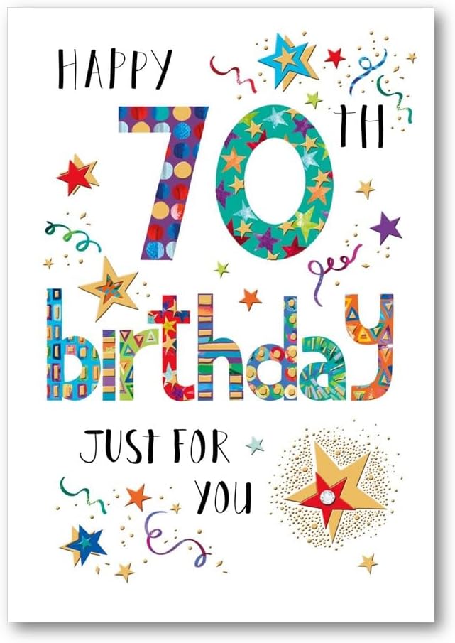Nigel Quiney Mens 70th Milestone Birthday Card - Age 70 - Stars and ...