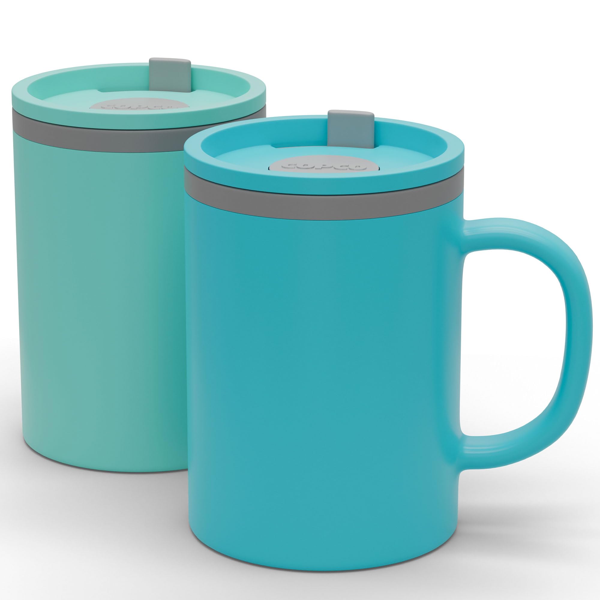 Amazon.com | Copco Iconic 16oz Double Wall Insulated Desk Mug with Lid ...