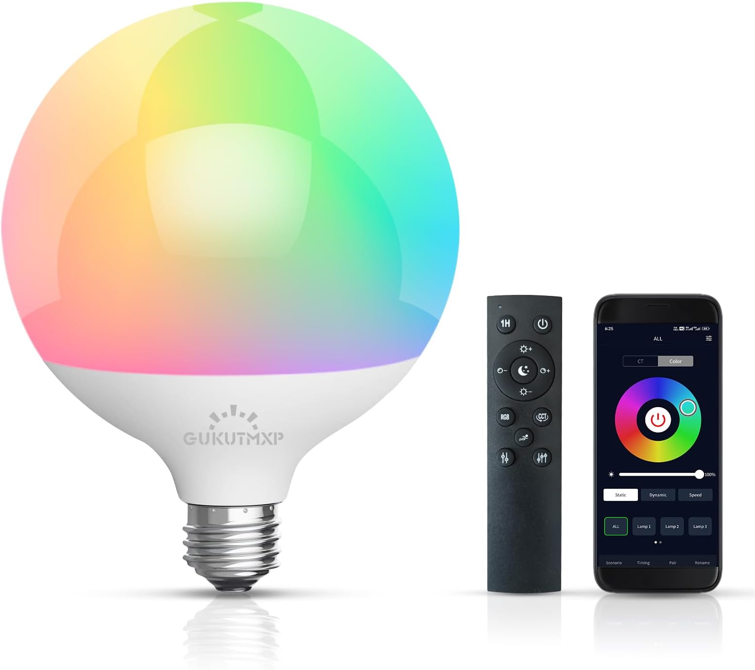 Color Changing LED Light Bulb, Bluetooth Light Bulbs 15W Equivalent ...