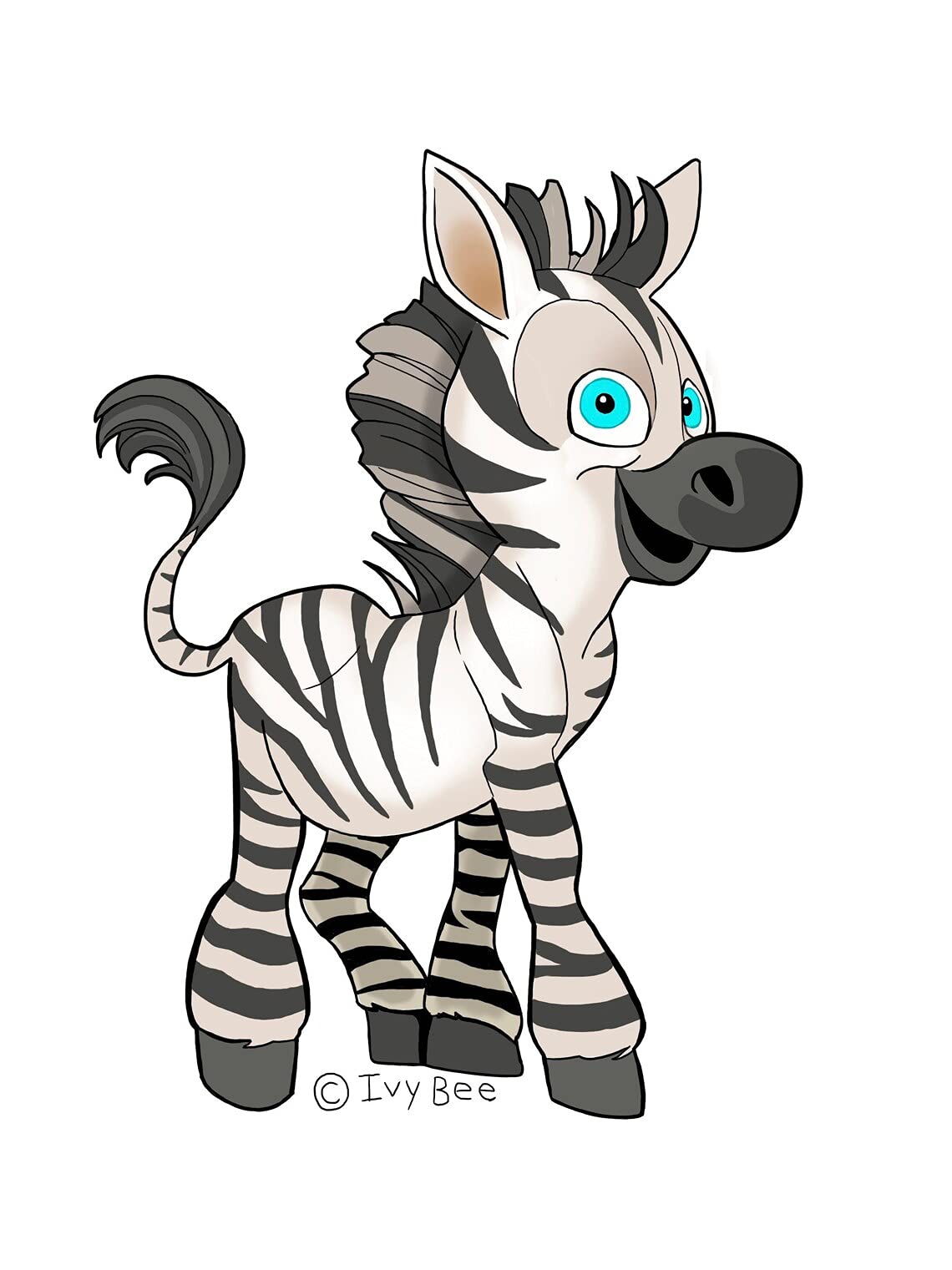 Happy Cartoon Zebra