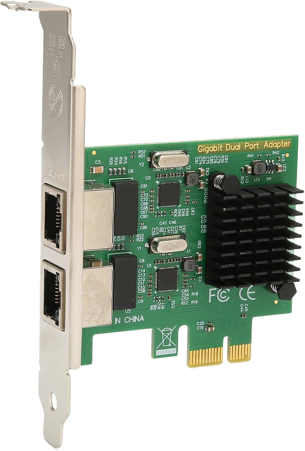 Amazon.com: 2 Port Ethernet Network Card NIC Controller PCI E NIC ...