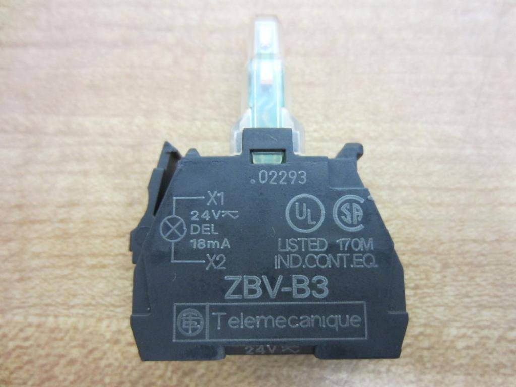 Telemecanique ZBVB3 Switch; Pushbutton; Light Module; 24V; 22mm Pnl Mnt ...