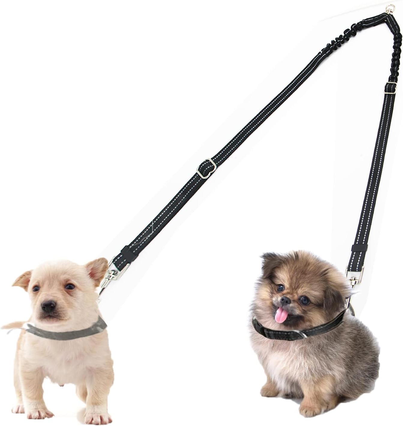 Kelivi Double Dog Lead Coupler, No Tangle 360°Swivel Rotation Two 2 Dog ...