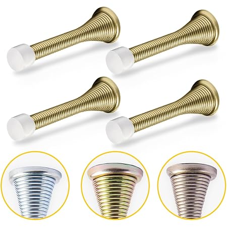 Amazon.com: Spring Door Stopper with Rubber Bumper - Pack of 4 Door ...