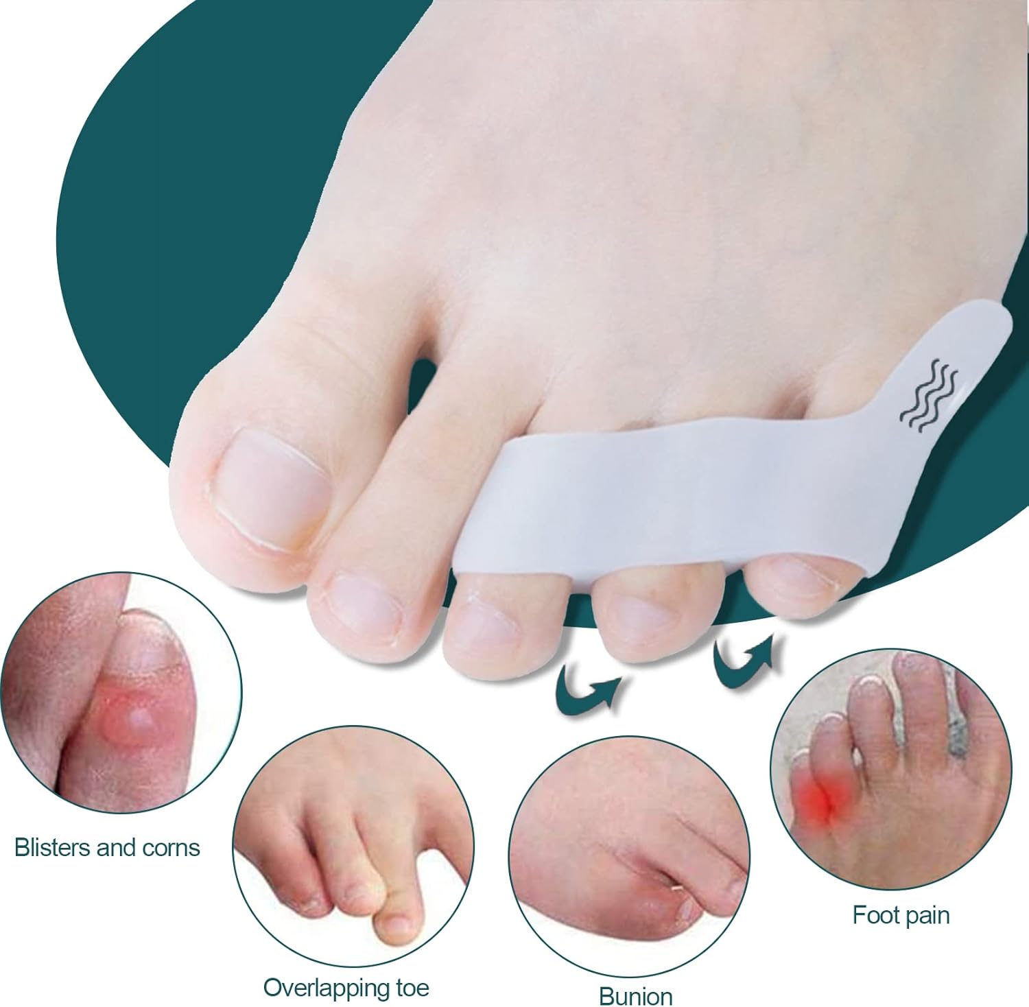 VIKSAUN 12 Pcs Pinky Toe Separator & Protectors, Gel Toe Protectors for ...