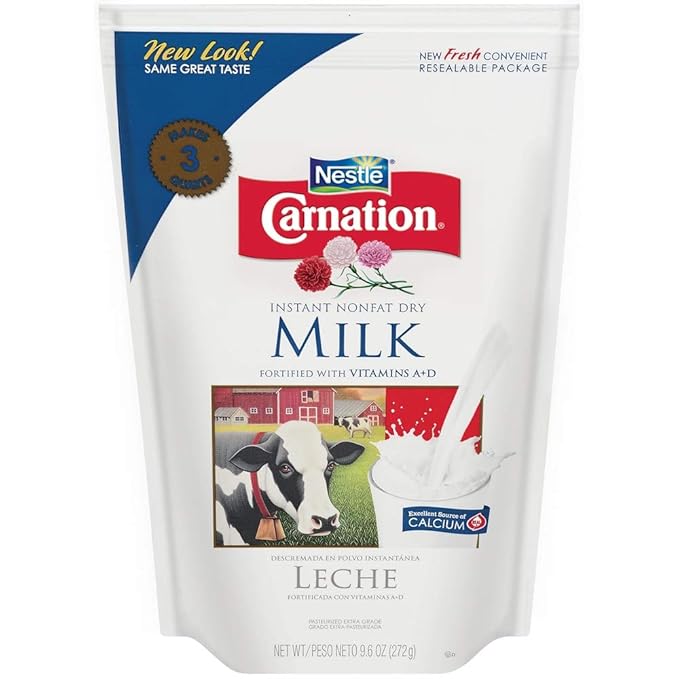 Amazon.com : Nestle Carnation Instant Nonfat Dry Milk, 9.6 Ounce Pouch ...