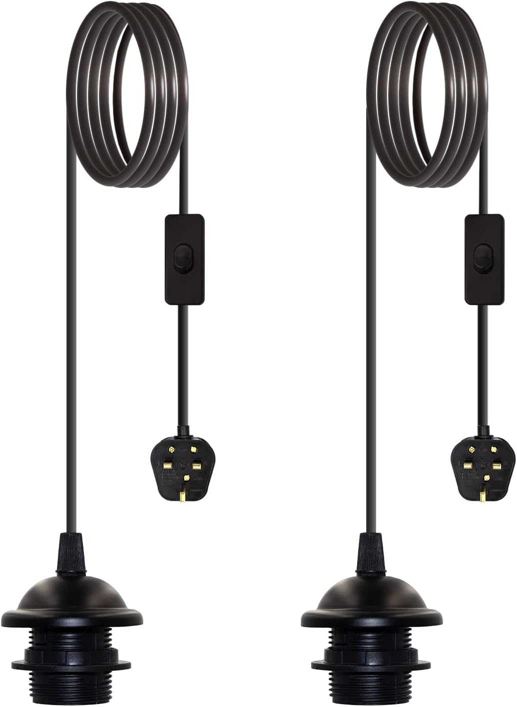 QEIDUISE Pendant Light Cord Light Bulb Socket Kit,2Pack 450cm E26 E27 ...