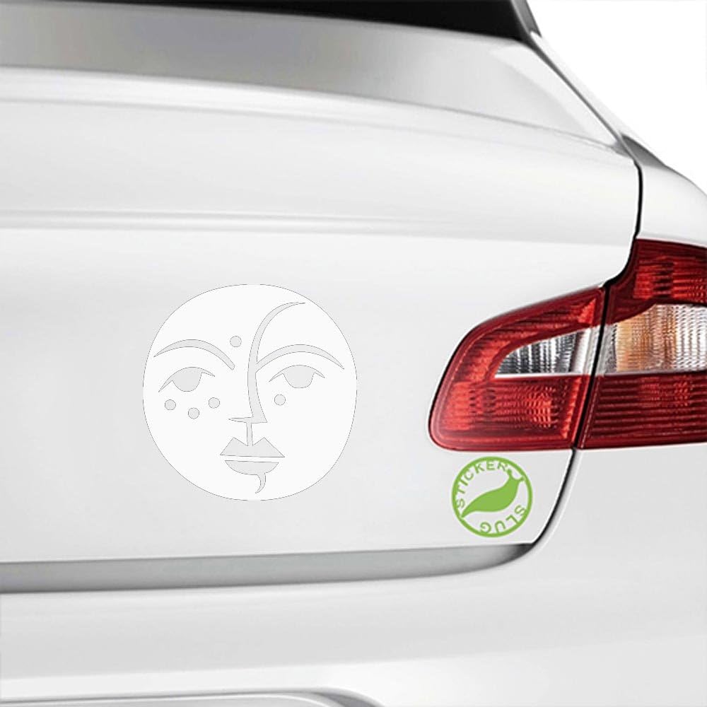 Amazon.com: Female Moon Face Decal Sticker (white, 11 in) Size 11 inch ...