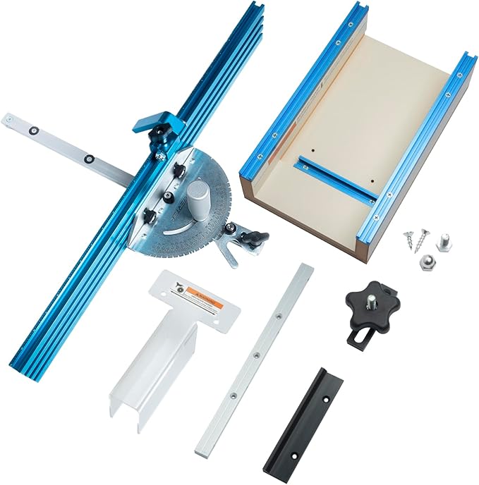 POWERTEC Table Saw Small Parts Sled & Precision Miter Gauge with 24”x 3 ...