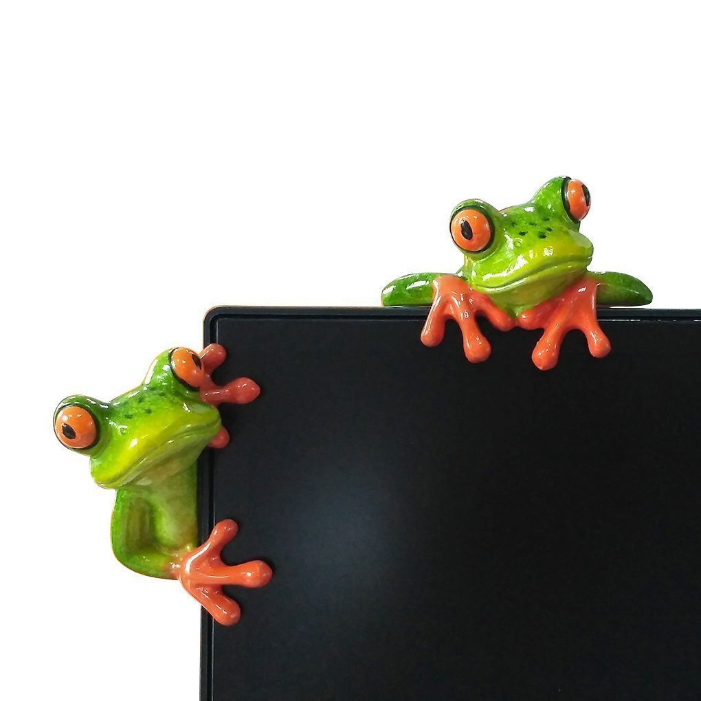 Desk decoration green frog for computer monitor decoration : Amazon.ca ...
