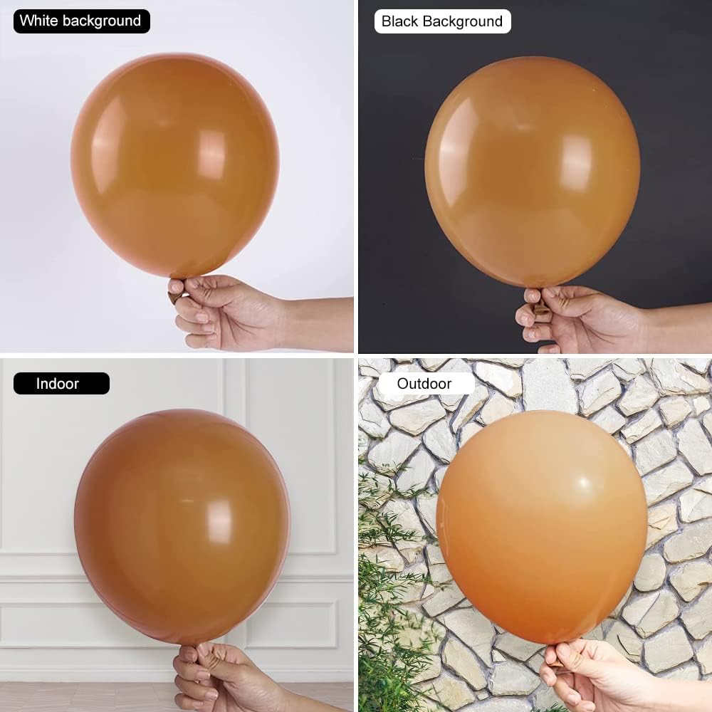 Brown Balloons, 60 pcs 12 inch Matte Balloons with Balloon Ribbons ...