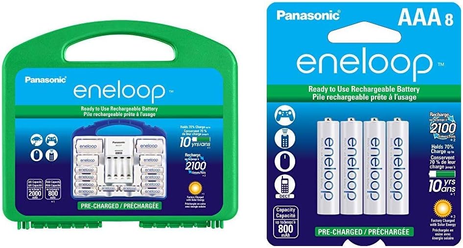 Amazon.com: Eneloop Power Pack w/NiMH Batteries C/D Adapters Battery ...