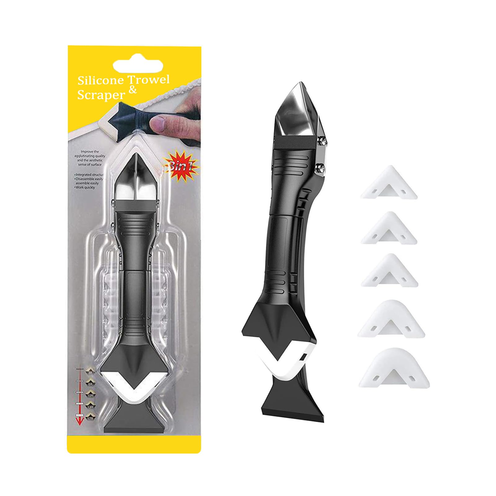 WYLWLS Caulking Tool, 5 Replacement Silicone Head kit, caulking Removal ...