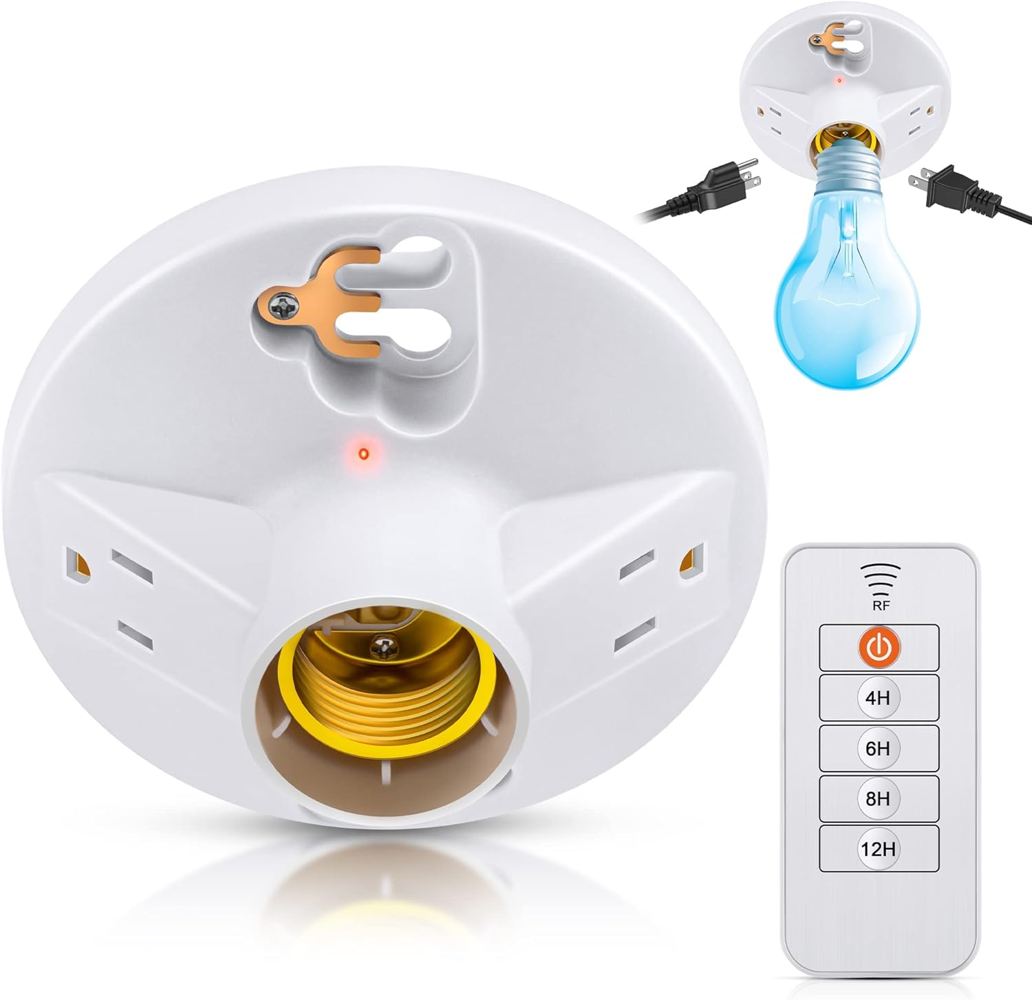 Ceoighe 1 Pack Upgraded Remote Control Plastic Light Fixture with 2 ...