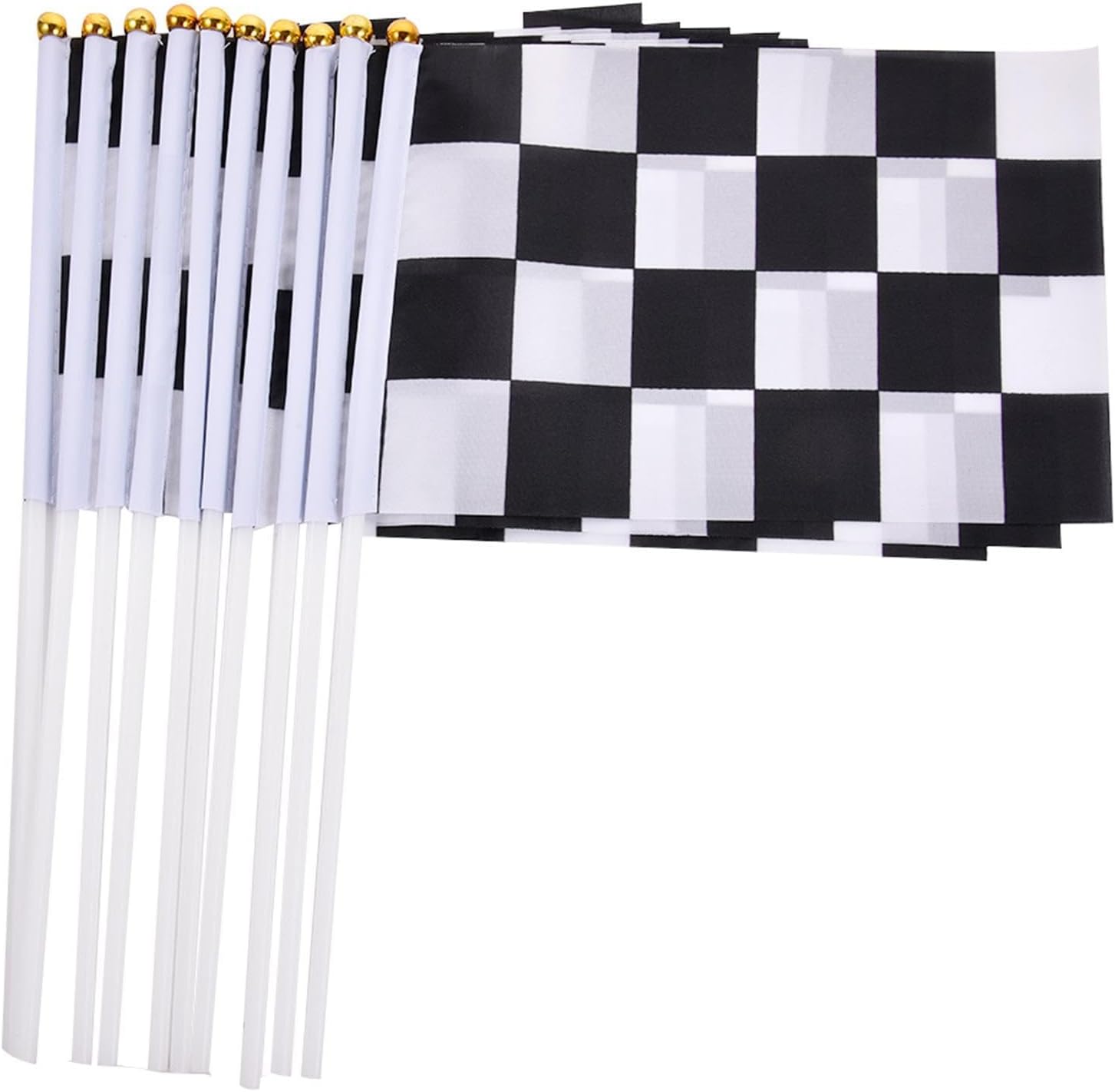 Amazon.com: Bandera a cuadros, 10 banderas de carreras en blanco y ...