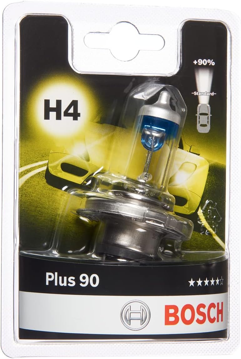 Bosch H4 (472) Plus 90 Headlight Bulb - 12 V 60/55 W P43t - 1 Bulb ...