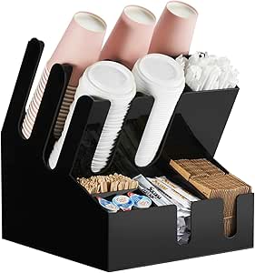 Amazon.com: CURTA Modern Organized Coffee Condiment Organizer, 10 ...