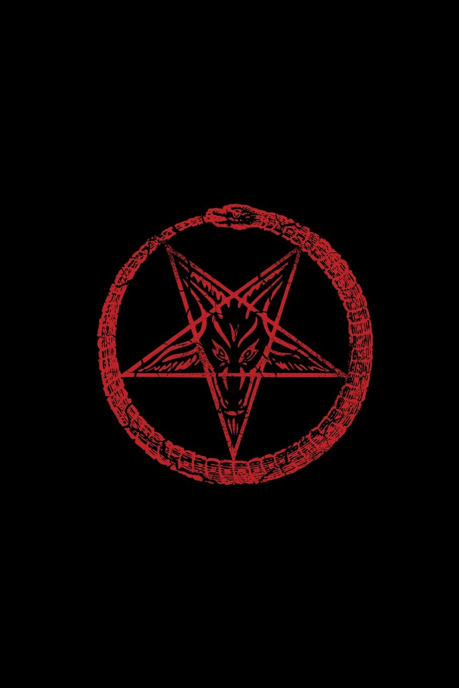 Buy Satanic Pentagram: Pentagram and Ouroboros - Blood Red - College ...