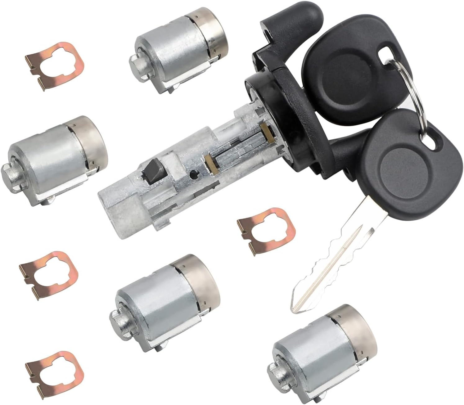 Amazon.com: Ignition Switch Lock Cylinder With 4 Door Lock Cylinder ...