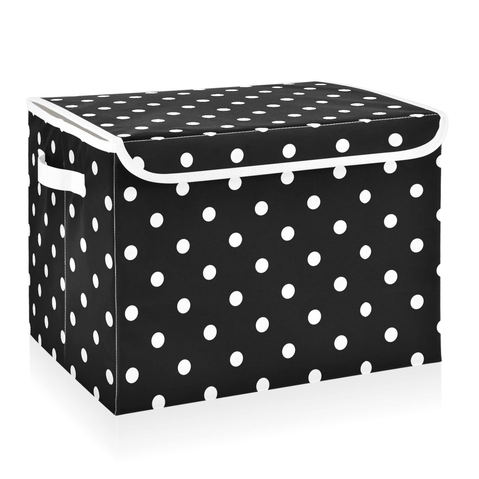 Amazon.com - CaTaKu Polka Dot Storage Bins with Lids,White and Black ...