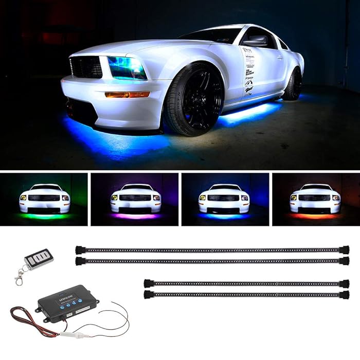 Buy LEDGlow 4pc Million Color Wireless LED Car Underbody Underglow ...