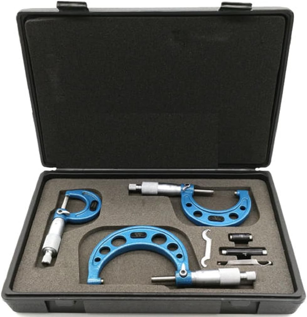 3 Pc MICROMETERS Set 0-3 inch Outside Micrometers set Increments 0.001 ...