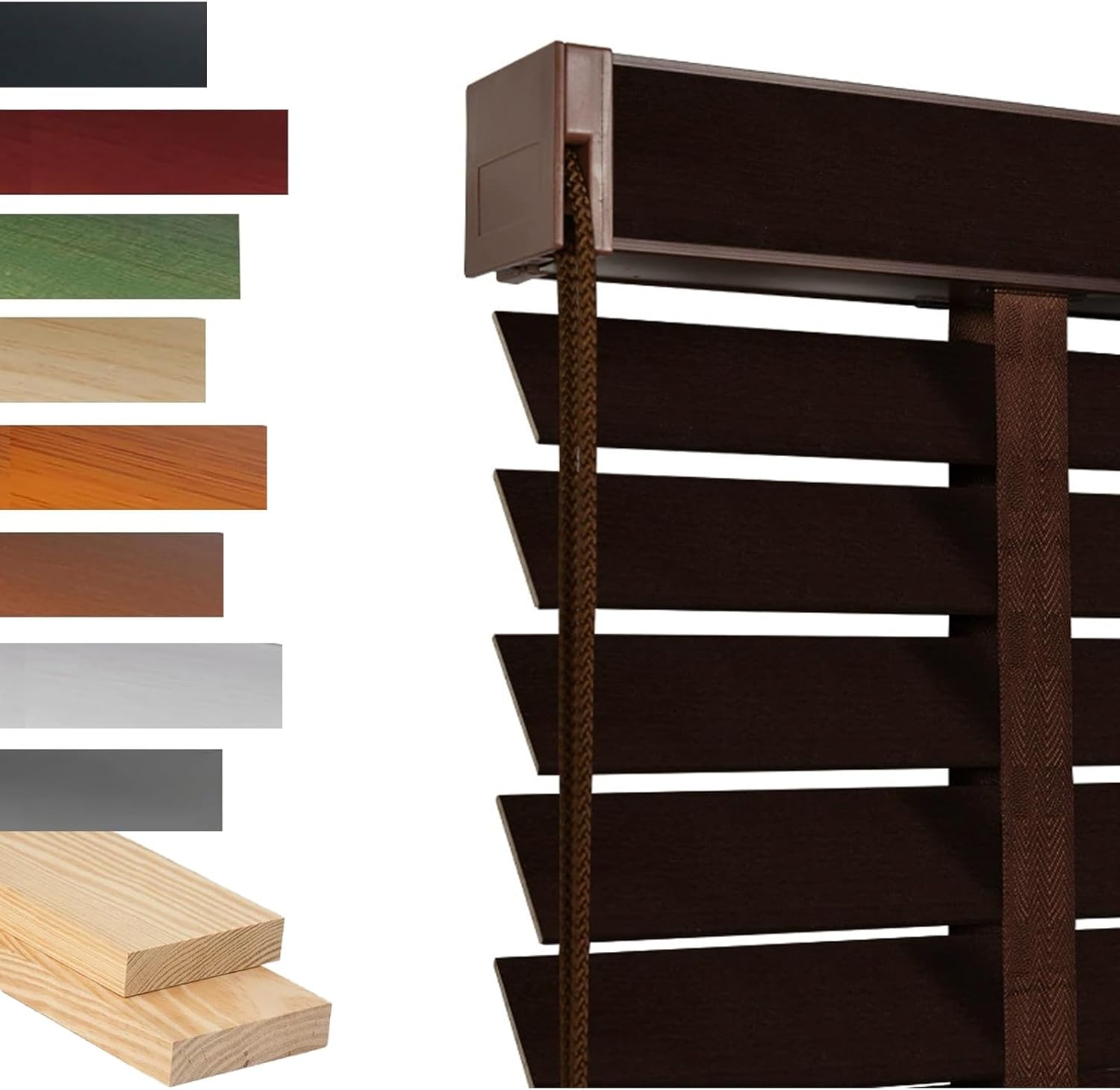 Amazon.com: Faux Wood Blinds for Indoor Windows 2" Slats Cordless ...