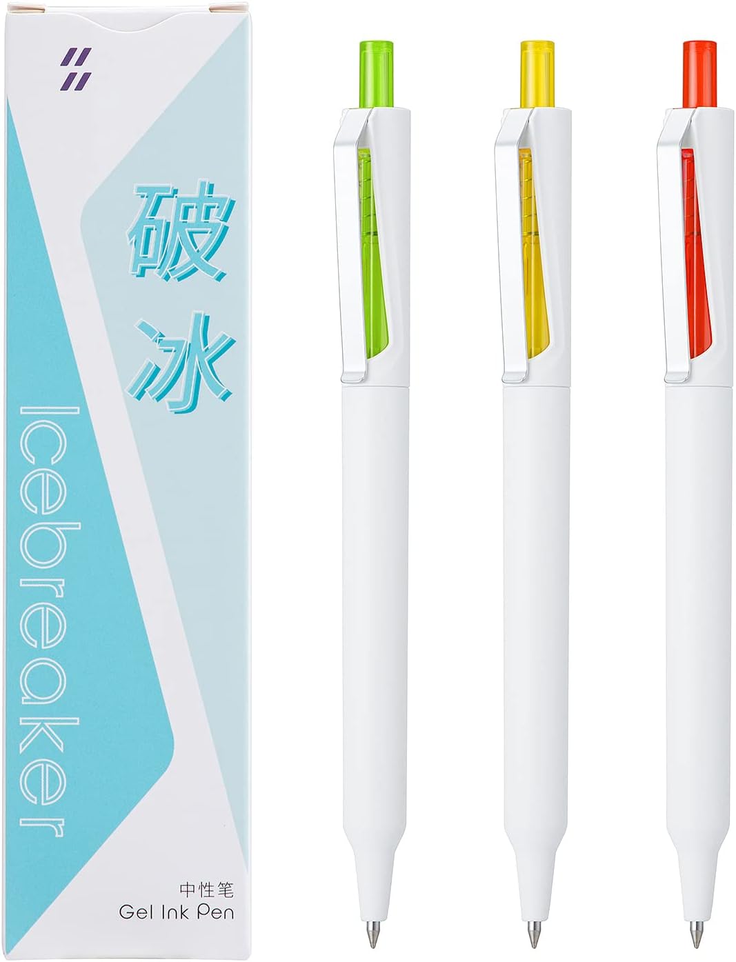 Zennyth - Juego de 3 bolígrafos de gel retráctiles de color blanco ...