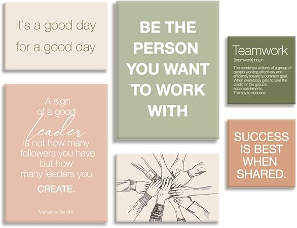 Amazon.com: YEOION Office Inspirational Wall Art,Teamwork Motivational ...