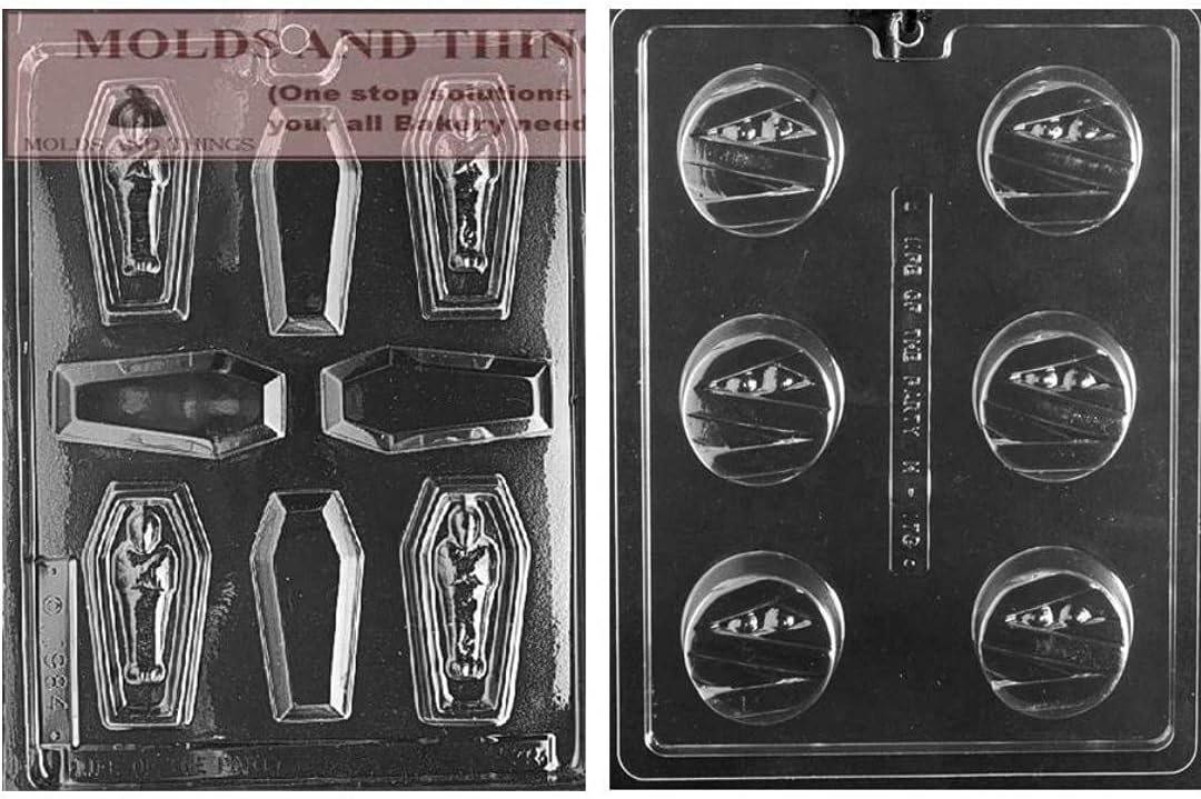 Amazon.com: CASKET WITH MUMMY Chocolate Candy mold, Mummy Cookie ...