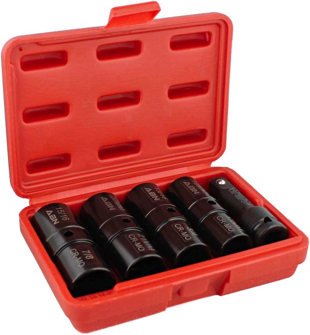 Abn Double Side Lug Nut Socket Set 5Pc 1 2 Inch Drive Flip Impact