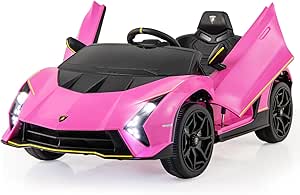 HONEY JOY Licensed Lamborghini 12V Kids Ride on Car, 4WD Battery ...
