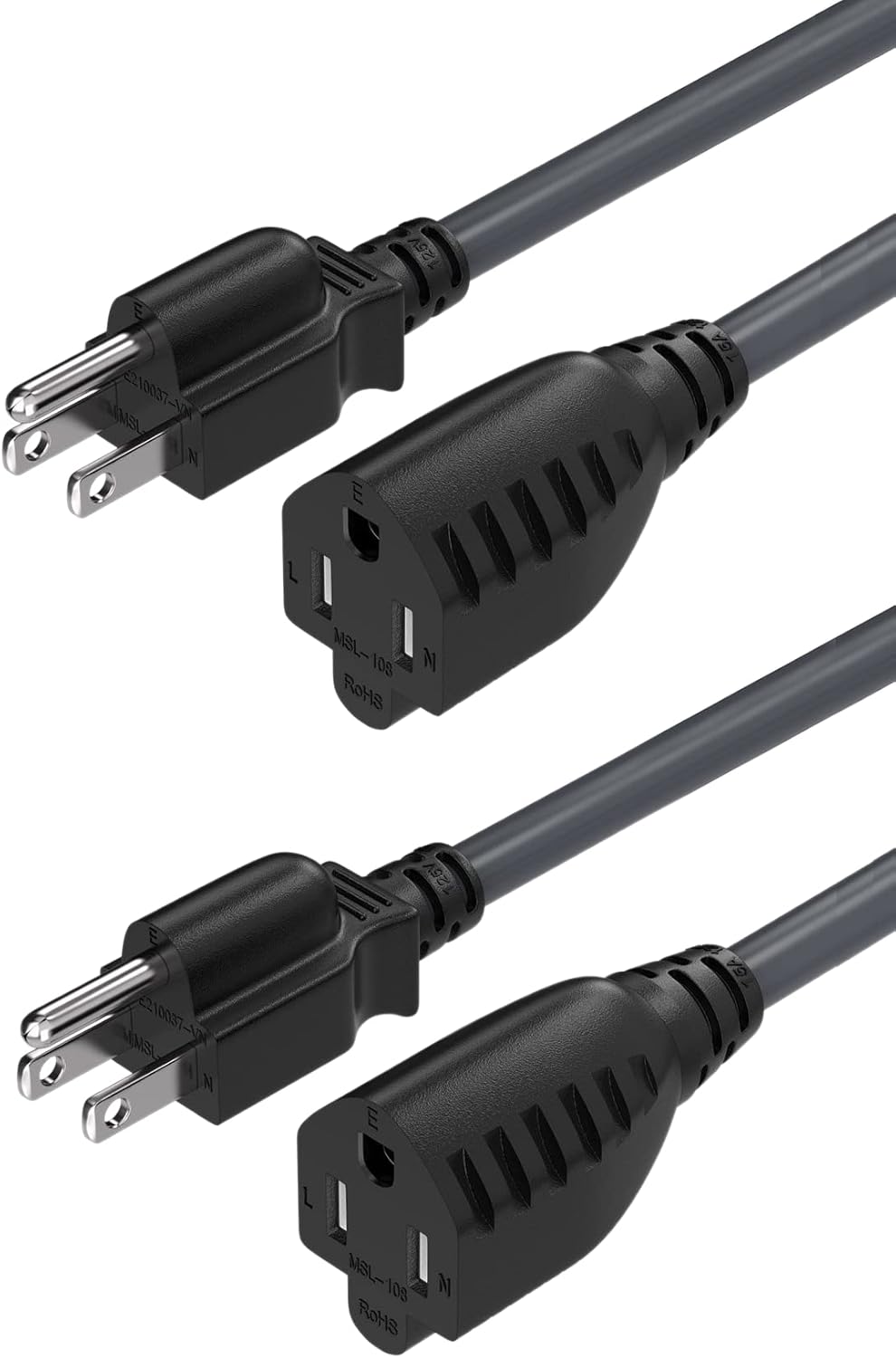 BRENDAZ (2-Pack) Power Extension Cord, 14 AWG Heavy Duty Power Cord ...