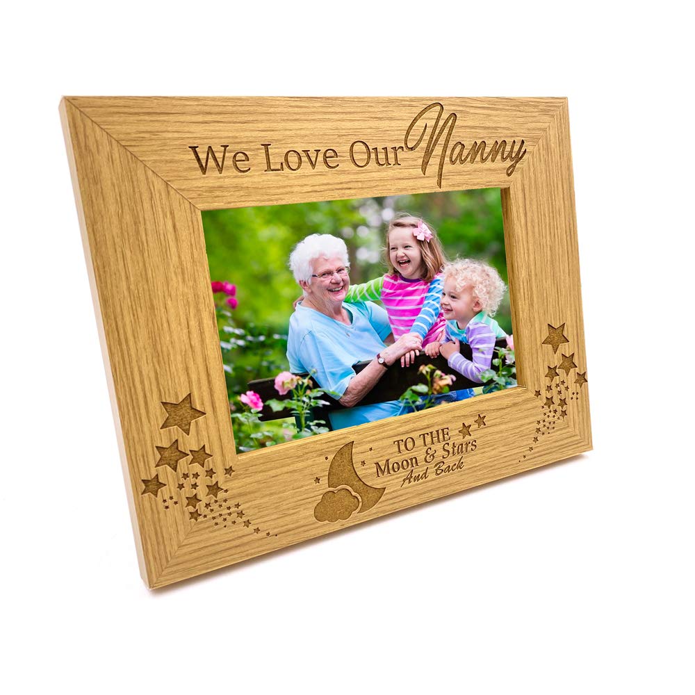 ukgiftstoreonline We Love Our Nanny Oak wood finish Photo Frame (4 x 6 ...
