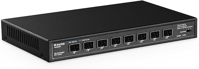 MokerLink 8 Port 10Gbps SFP+ Switch, Support 1G/2.5G/10G SFP Module ...