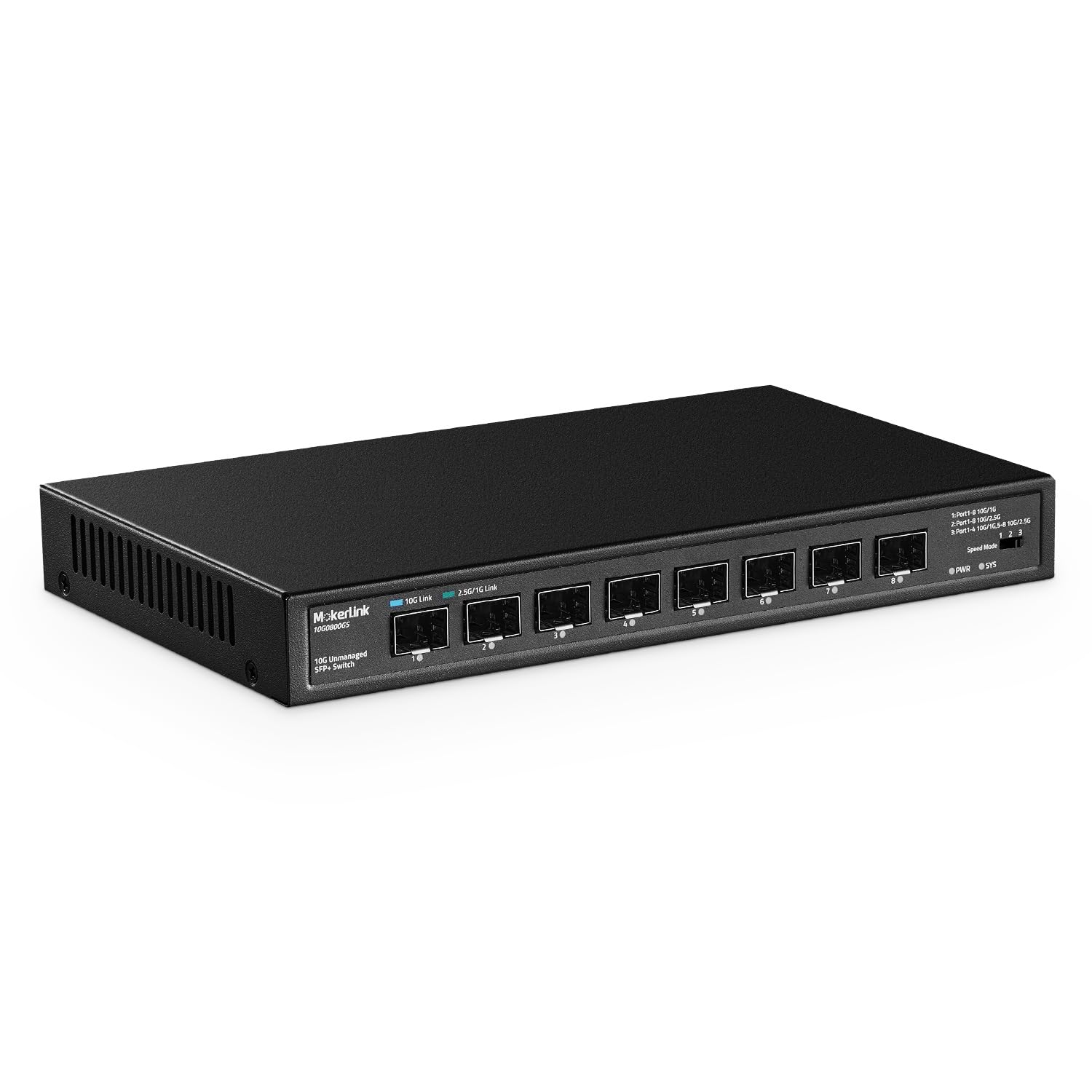 MokerLink 8 Port 10Gbps SFP+ Switch, Support 1G/2.5G/10G SFP Module ...