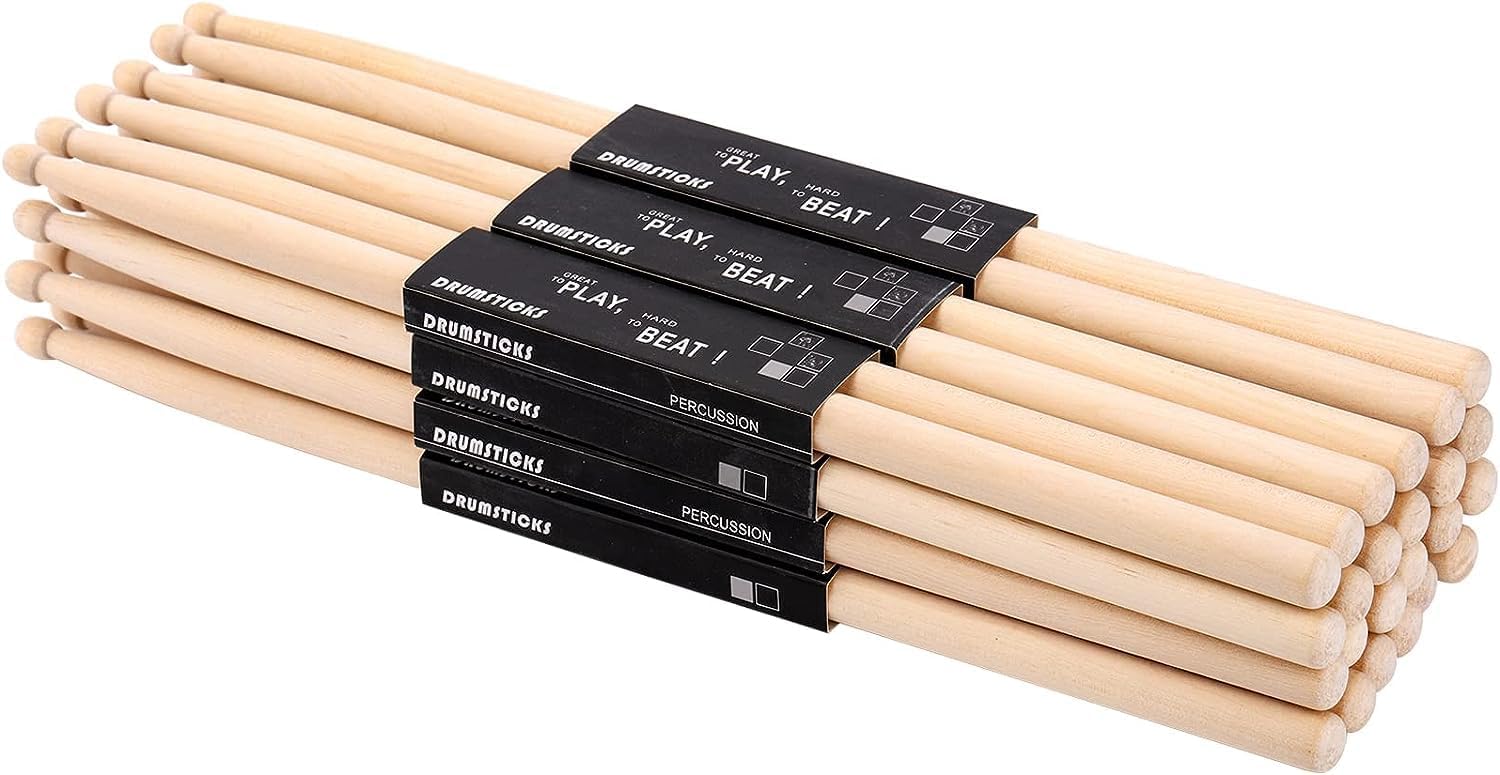 Amazon.com: FF Elaine Maple 5A Wood Tip Drumsticks 12 Pairs : Musical ...