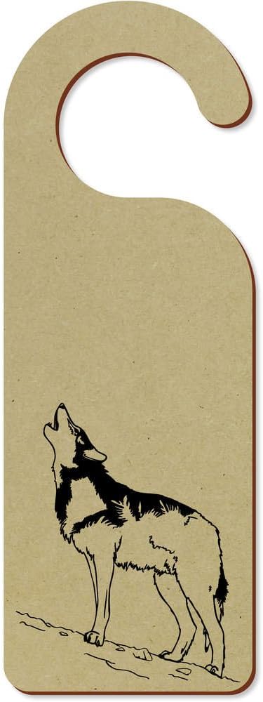 Amazon.com: 'Howling Wolf' 200mm x 72mm Door Hanger (DH00009555 ...