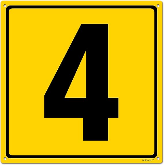 Amazon.com: 12x12" Parking Lot Number 4 Sign - High-Intensity Grade ...